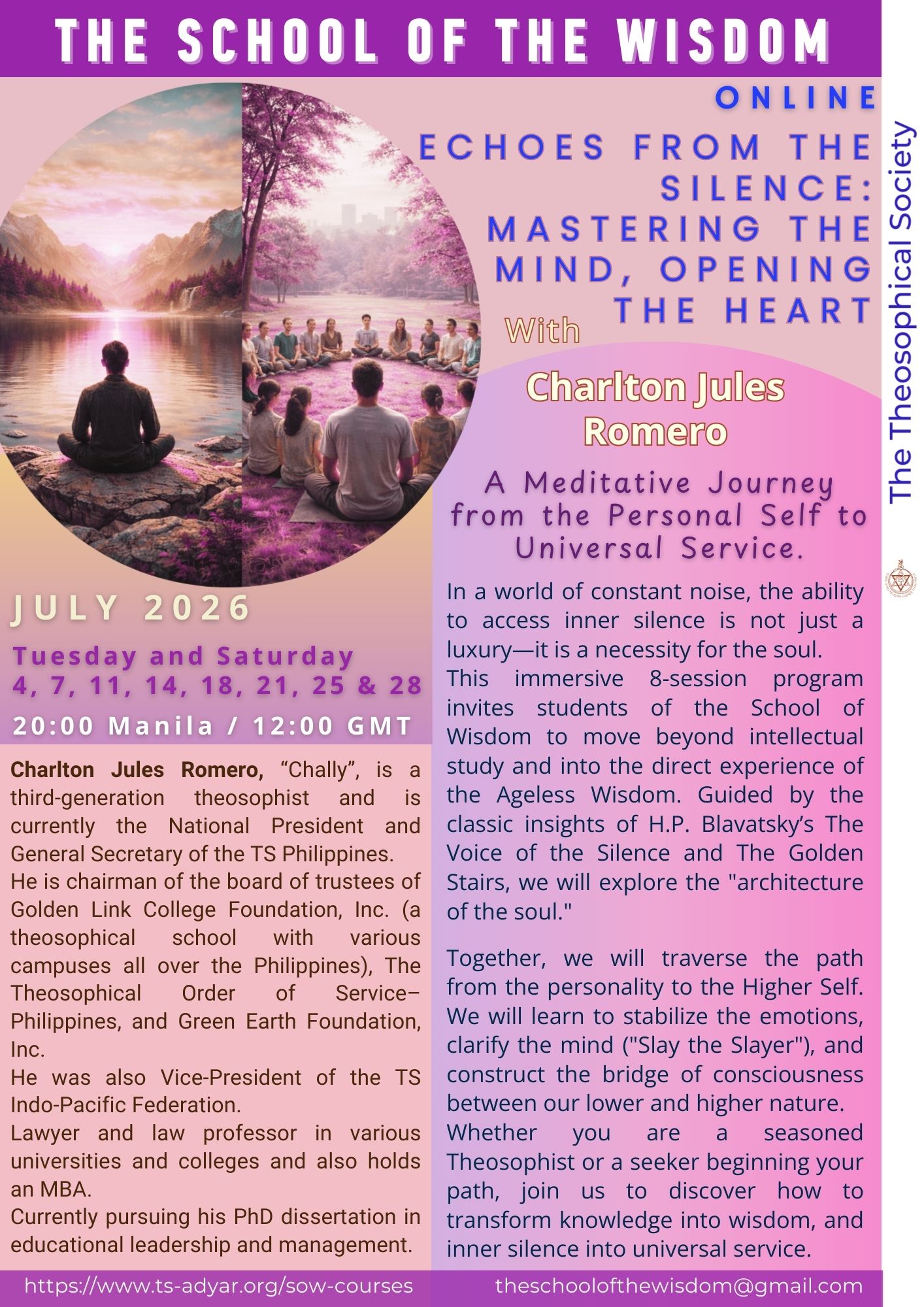 Chosen events ahead | TS Adyar